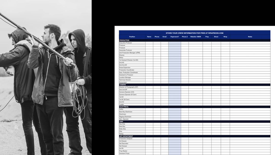 Download The Film Crew List Template Wrapbook Download The Film Crew List Template Wrapbook